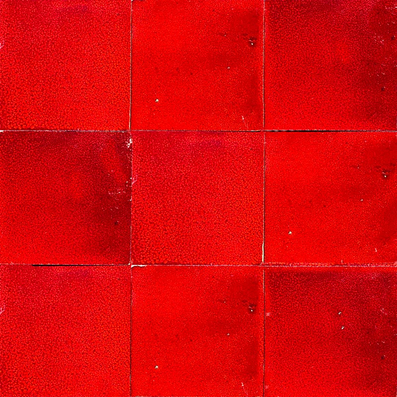 Zellige marocain Rouge Pétillant - 10 x 10 cm | Pierre et Parquet