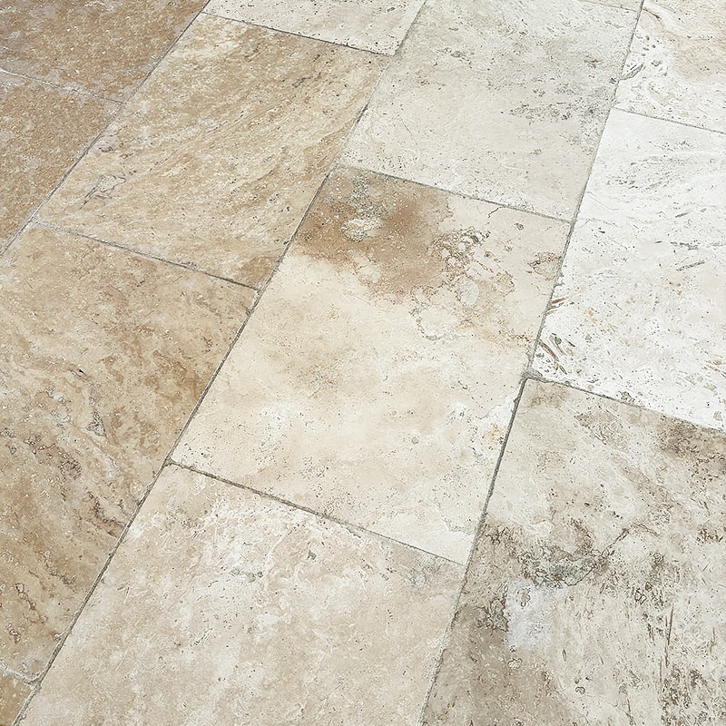 Dallage Travertin Mix 1er choix | Pierre et Parquet